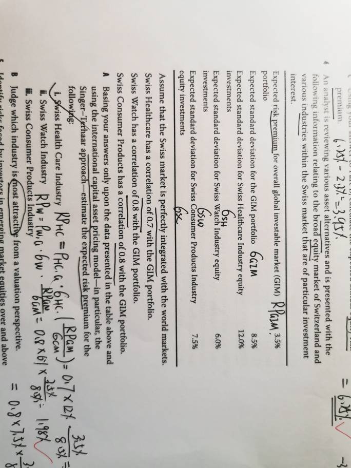 关于Singer-Terhaar模型-有问必答-品职教育 专注CFA ESG FRM CPA 考研等财经培训课程